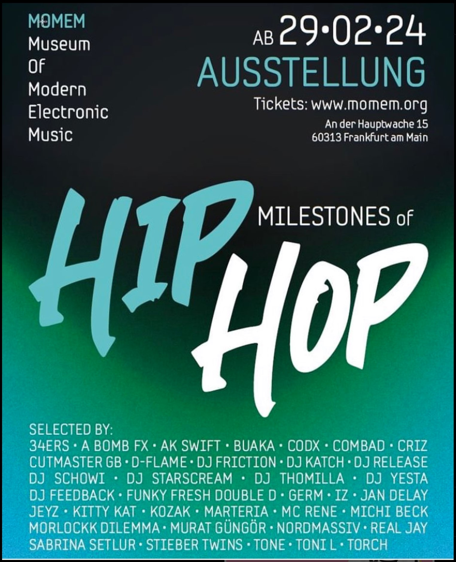 Ankündigung – MOMEM – THE CULTURE – MILESTONES OF HIP-HOP ab 29.02.2024 ...